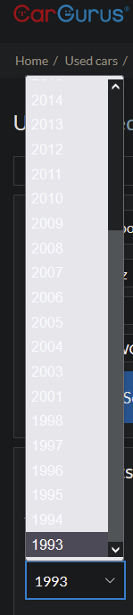 [https://www.cargurus.co.uk] Dropdown list background issue · Issue ...