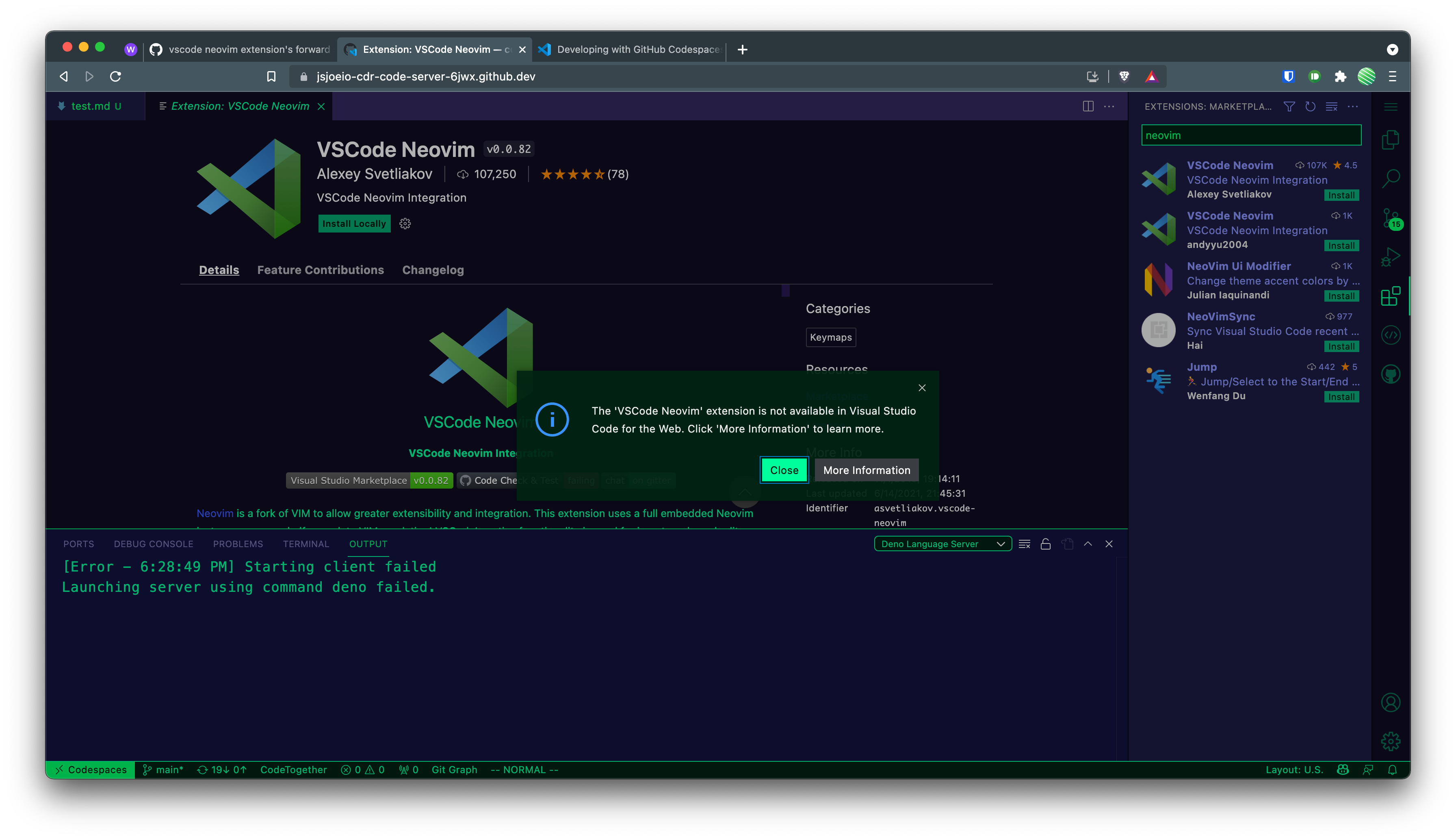 vscode neovim extension's forward search triggers strange UI behavior · Issue #4294 · coder/code ...