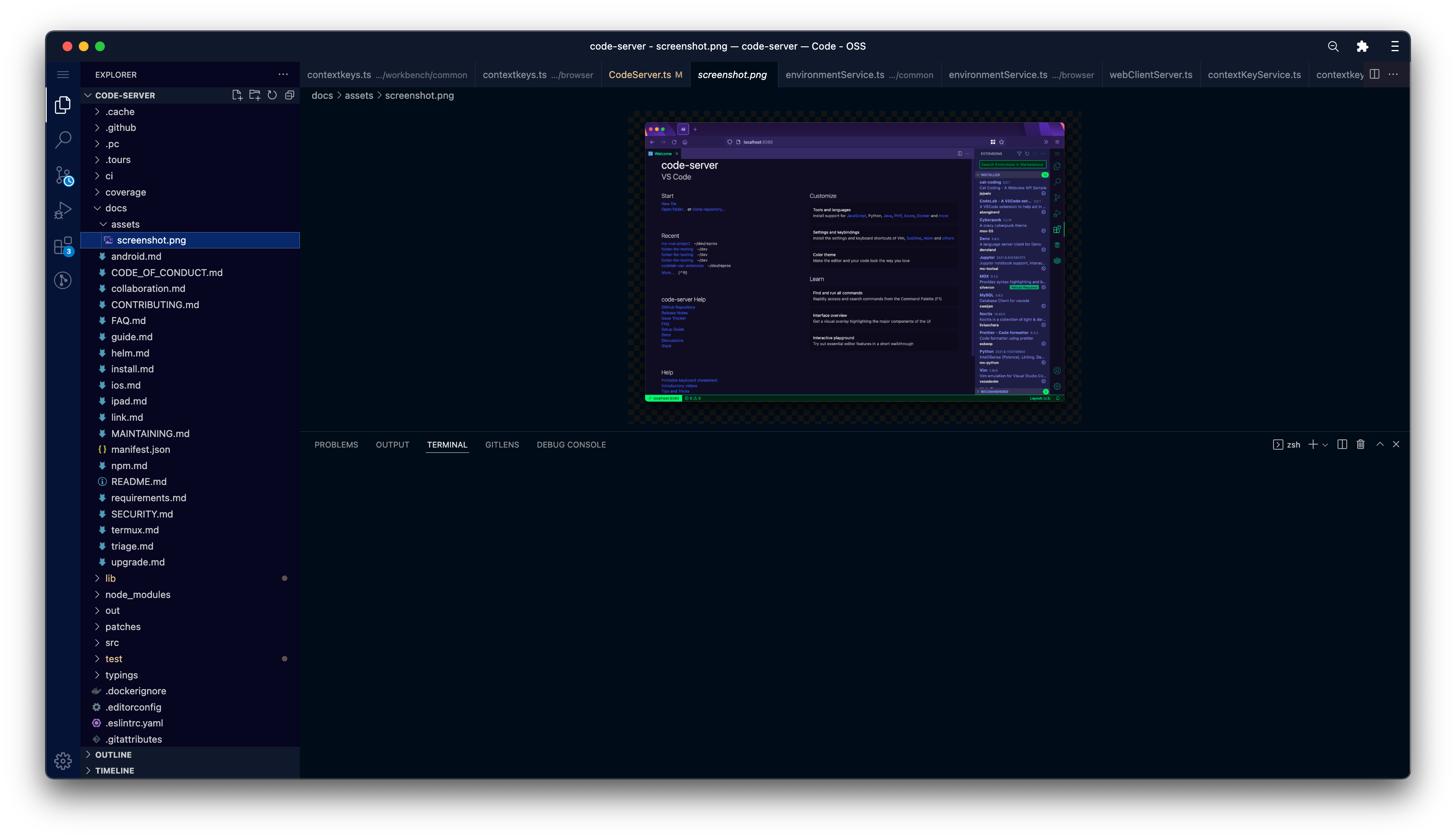 [Bug]: WebView has broken after v3.9.3 · Issue #5058 · coder/code-server · GitHub