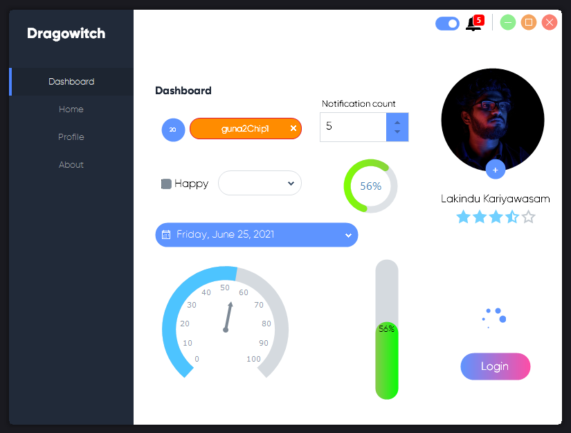 GitHub - LakinduK/dragowitch: C sharp UI application using Guna UI ...