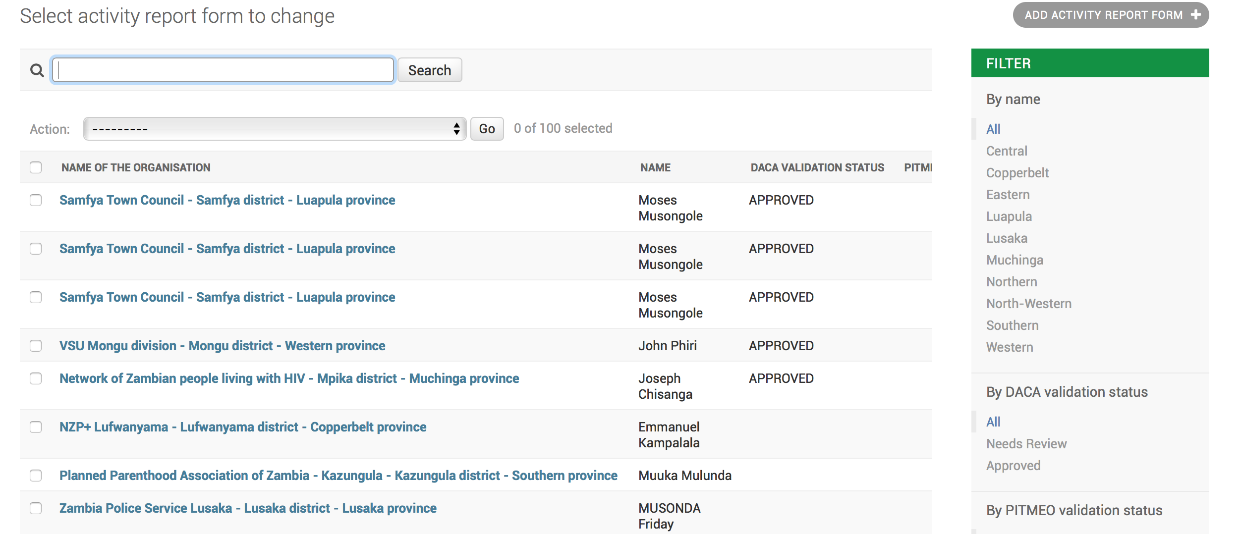 SARF form admin page need to be able to filter by Quarter · Issue #493 ...