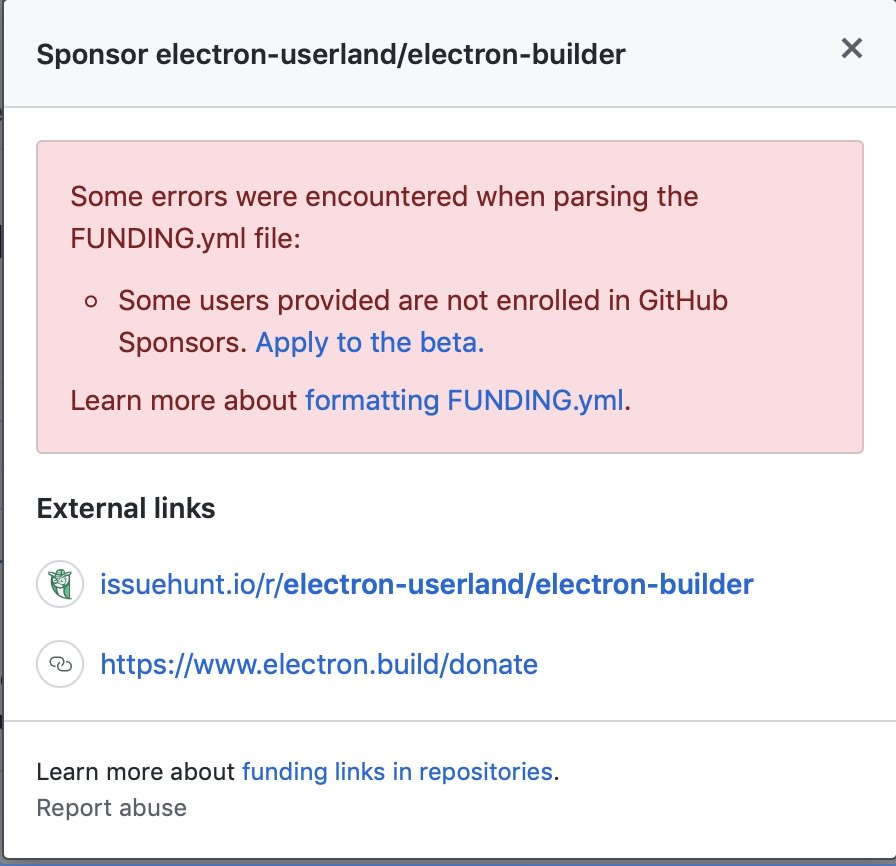 Consider Using Issuehunt Github Sponsors Issue 3975 Electron