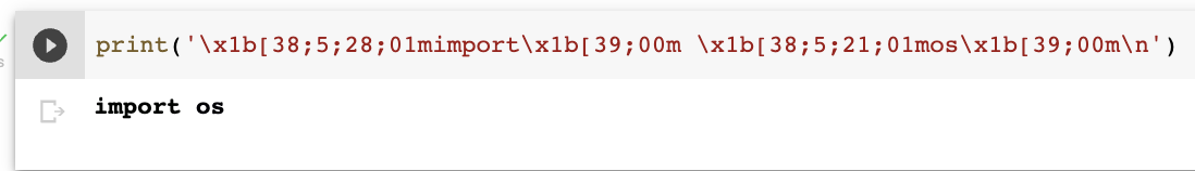 [Feature Request] support 8-bit color sequence generated by Pygments · Issue #2963 · googlecolab ...