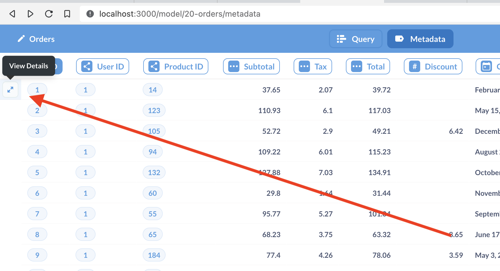 Clicking on "View details" for a table row when editing model metadata throws 404 · Issue #25181 ...