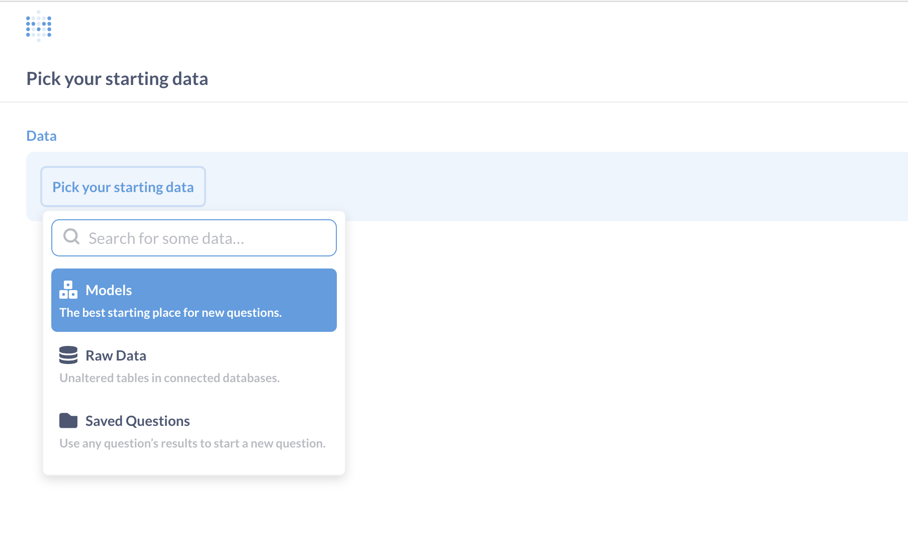 Add page to create Model without a Question using Notebook Editor · Issue #25598 · metabase ...