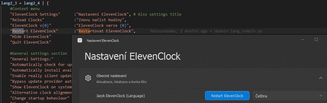 [BUG] Restart string is not translated · Issue #454 · marticliment/ElevenClock · GitHub