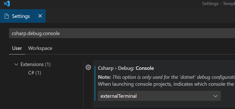 Launch/Debug a project in an external terminal · Issue #82 · microsoft/vscode-dotnettools · GitHub