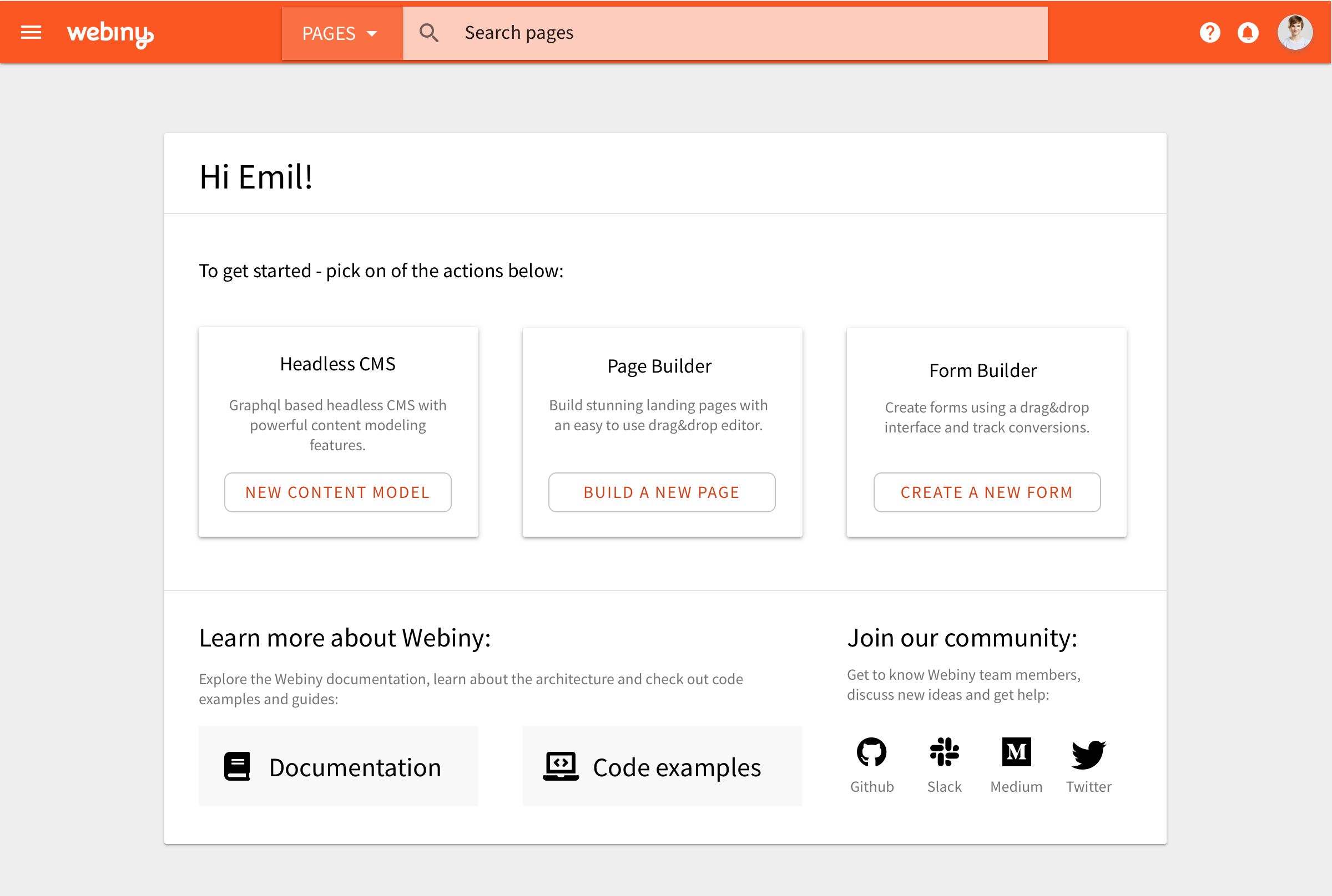 Headless CMS - Welcome screen · Issue #891 · webiny/webiny-js · GitHub