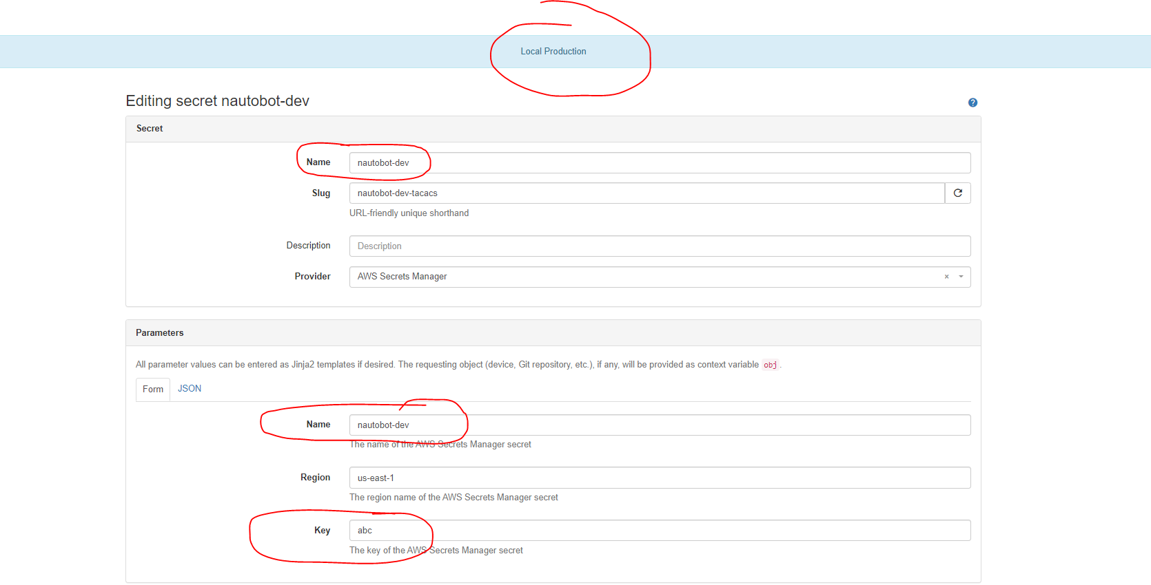 Unable to add multiple secrets using the same AWS Secrets manager · Issue #1335 · nautobot ...