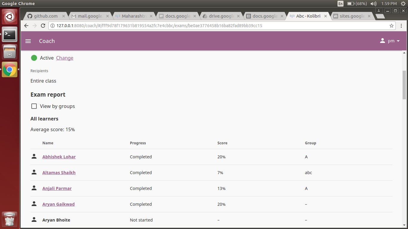 Exam Report shows progress status of students as completed even though ...