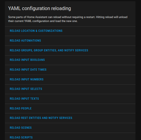 Configuration, Server Controls, YAML configuration reloading the option to reload Groups, Group ...