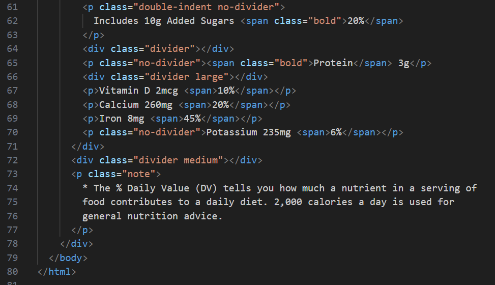 GitHub - EaswaranPottiK/Assignment3NutritionLabel