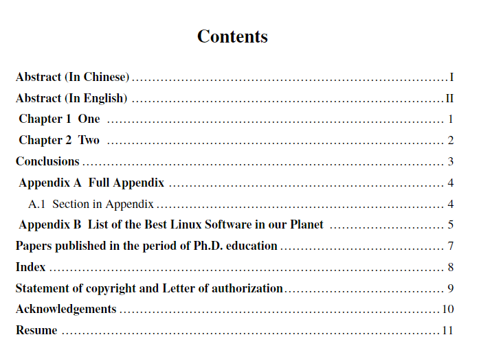 chinese版本 中的英文目录没有左对齐 ，英文目录缺少appendix · Issue #182 · hithesis/hithesis · GitHub