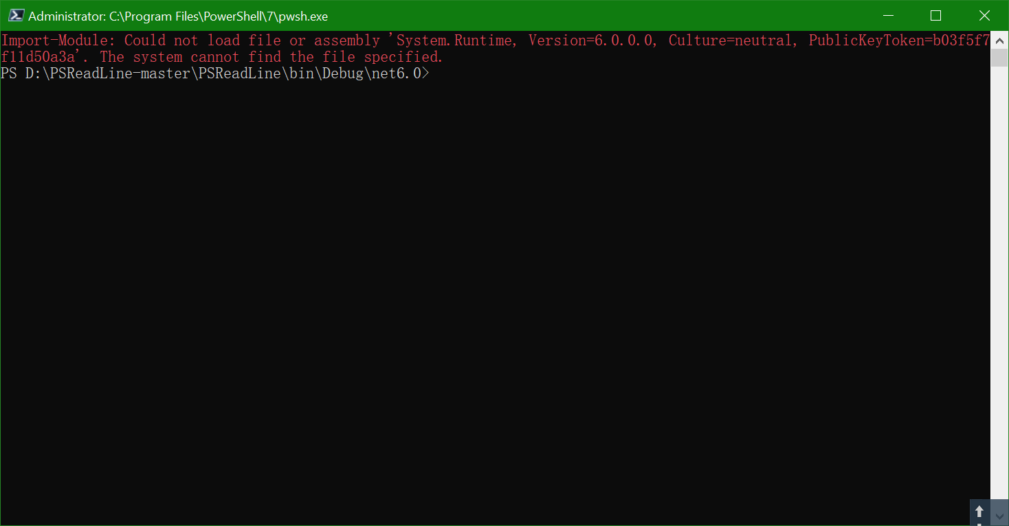 Debug by .NET 6.0 failed · Issue #3247 · PowerShell/PSReadLine · GitHub
