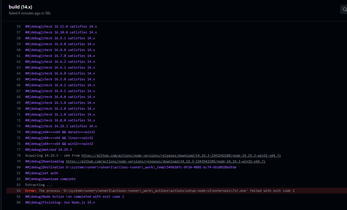 7zr Exe Error While Using Self Hosted Runner · Issue 1956 · Actions