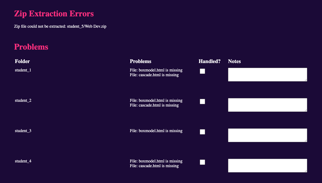 GitHub - kulttuuri/before-grading-checker: Check all student submissions before grading.