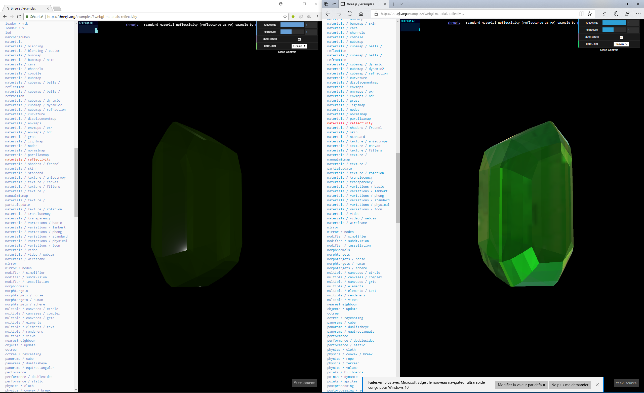 Envmap example : Different rendering depending on the browser · Issue #13935 · mrdoob/three.js ...