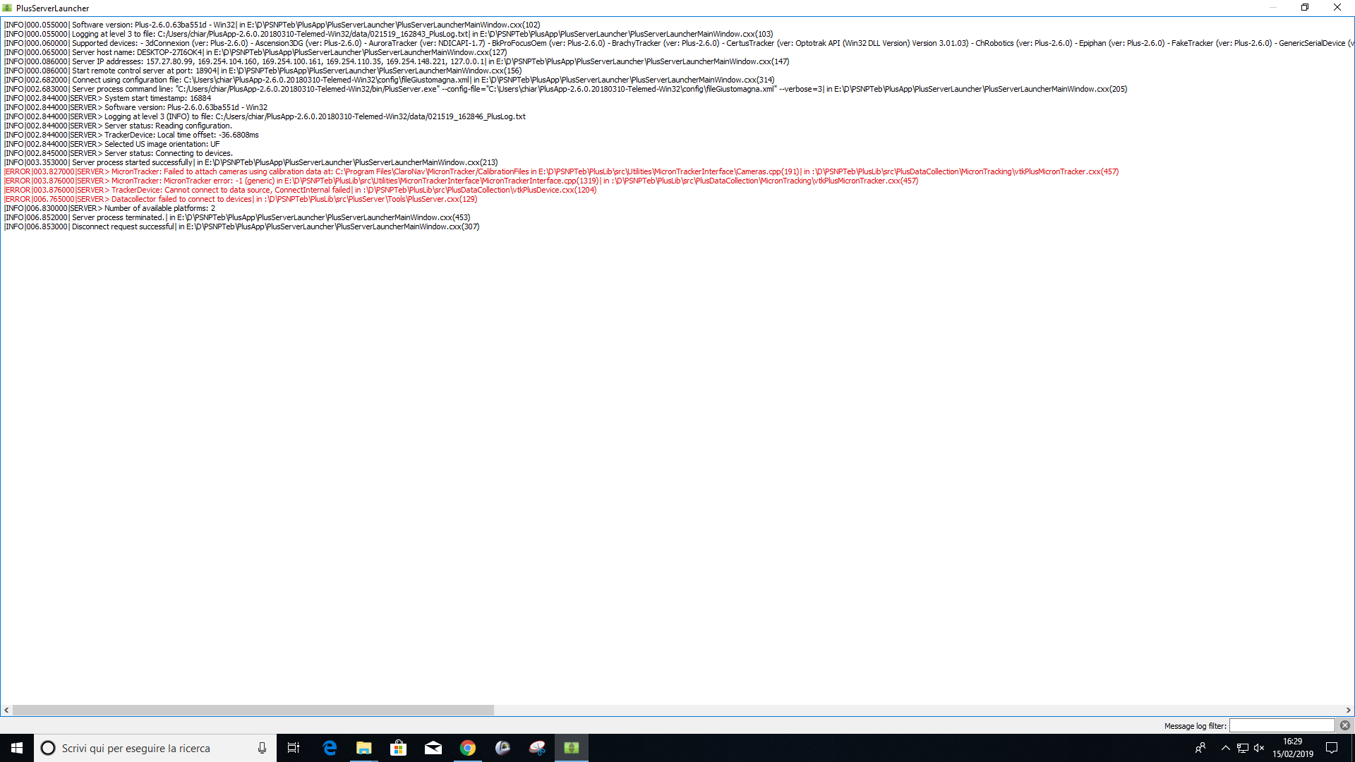 Error MicronTracker with PlusApp-2.6.0.20180310-Telemed-Win32 · Issue #497 · PlusToolkit/PlusLib ...