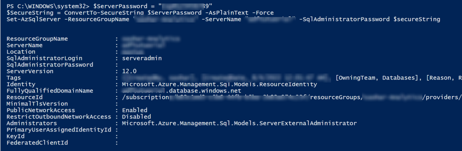 Set Azsqlserver Returns Badrequest With The Specified Api Version Is Invalid · Issue 19454