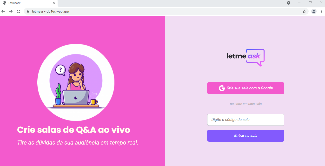GitHub - cintia-valente/letmeask: Projeto do evento NLW da Rocketseat da trilha de ReactJS.
