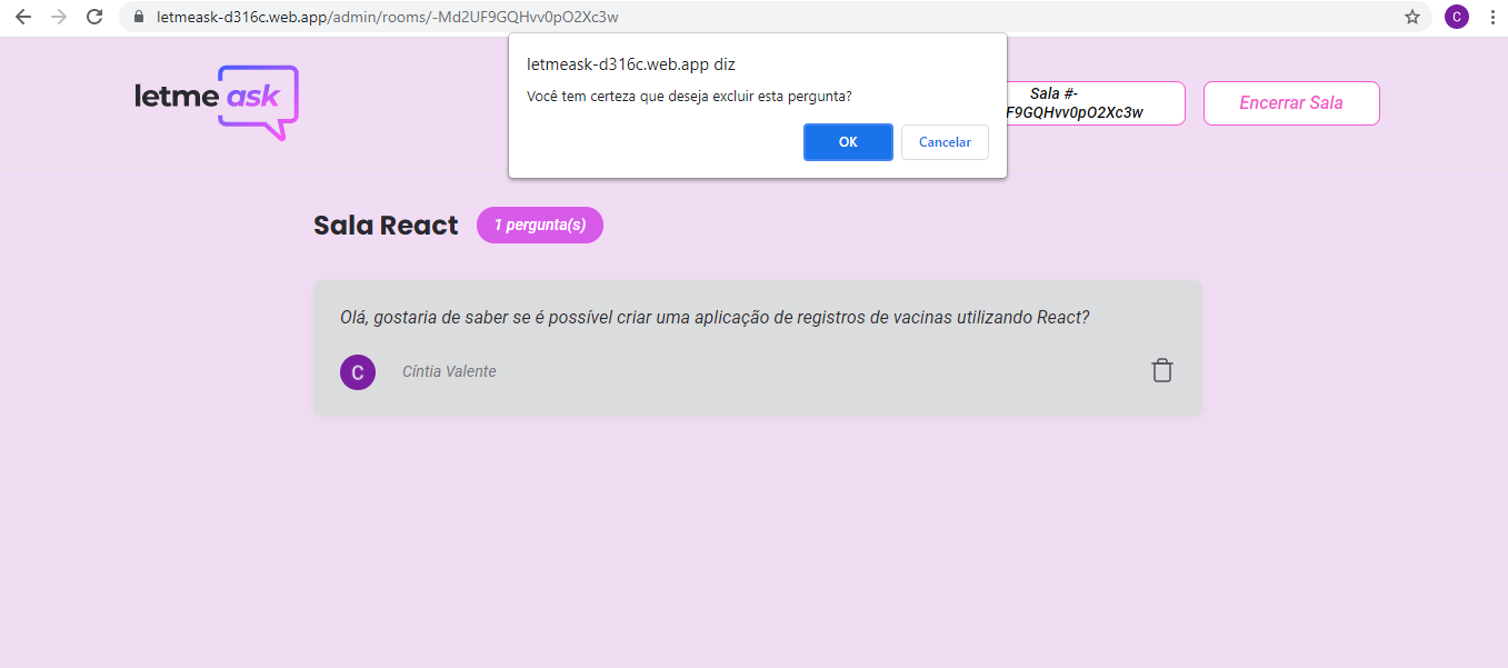 GitHub - cintia-valente/letmeask: Projeto do evento NLW da Rocketseat da trilha de ReactJS.