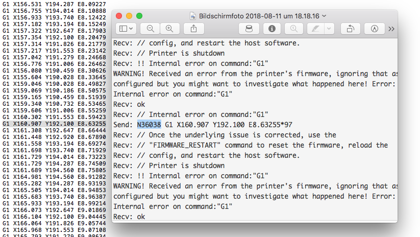 Internal error on comand: "G1" · Issue #534 · Klipper3d/klipper · GitHub