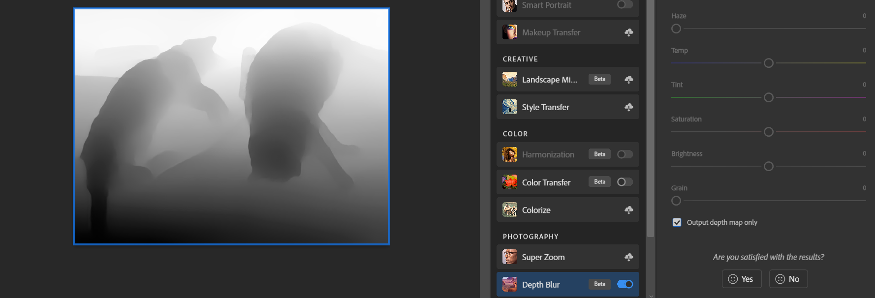 [Feature request] - Lens Blur filter with an option to get depth map ...