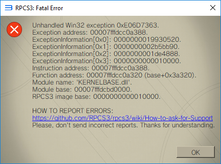 regression after #4975 {KernelBase} · Issue #4990 · RPCS3/rpcs3 · GitHub