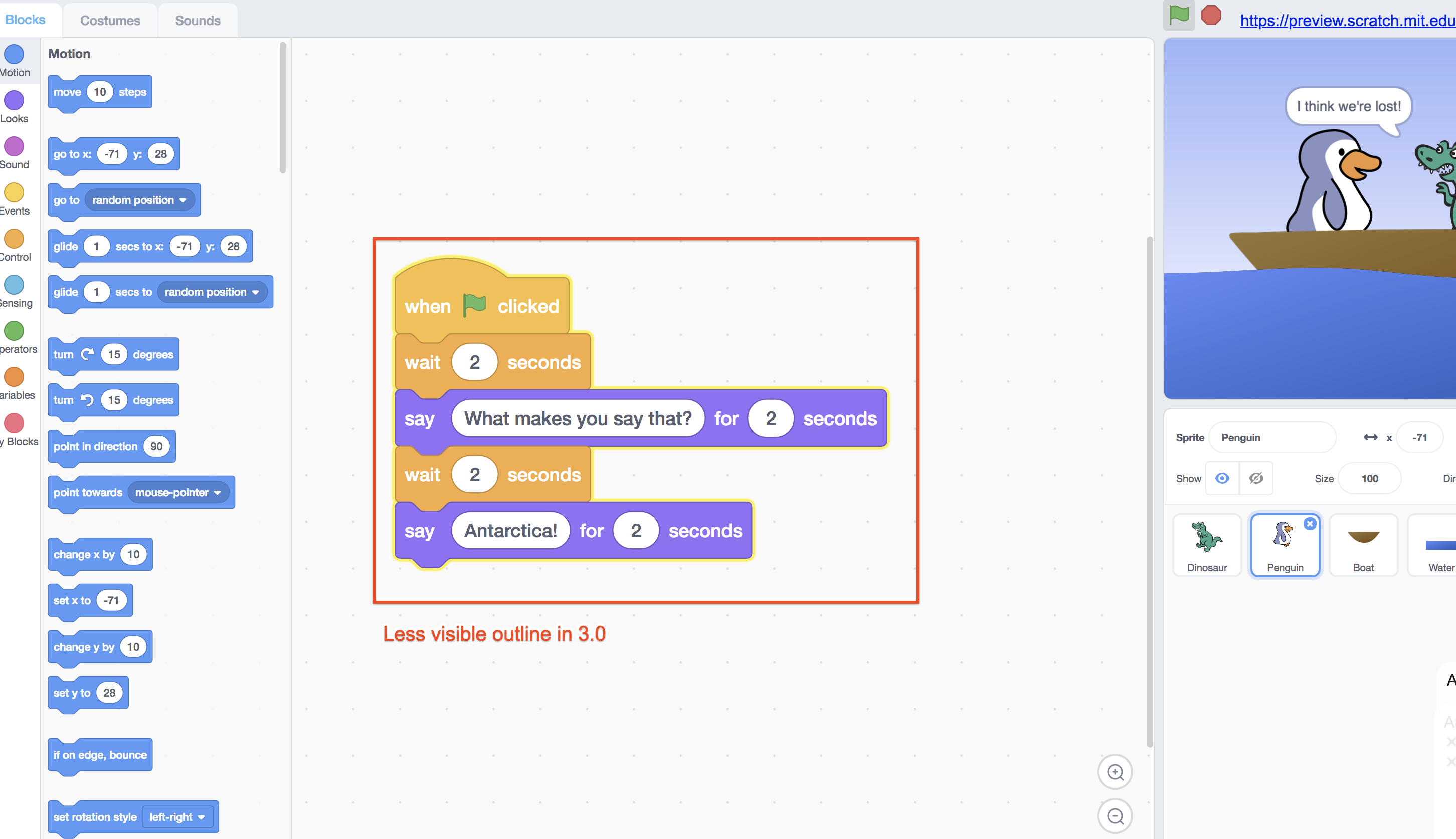 Yellow outline around code stack less visible · Issue #1466 · scratchfoundation/scratch-gui · GitHub