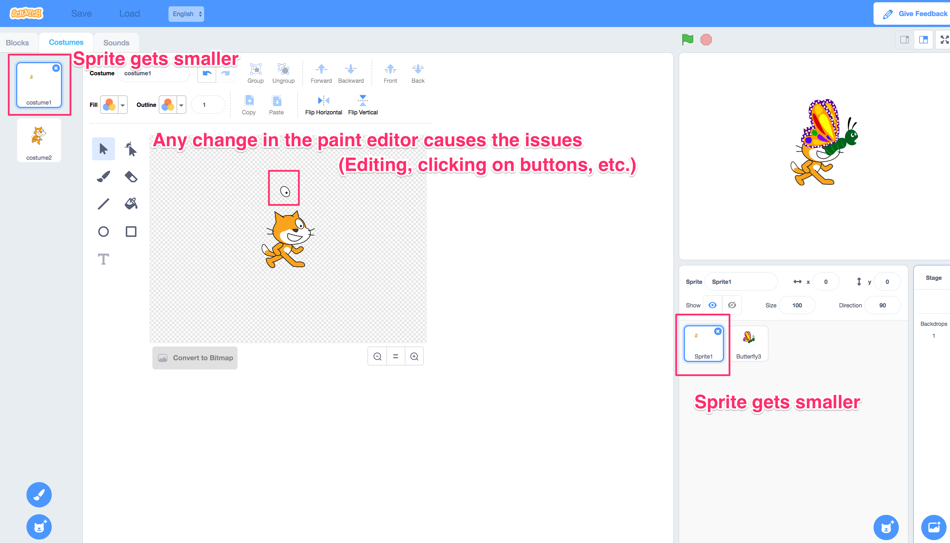 Sprite icon gets smaller when working in the paint editor · Issue #1471 · scratchfoundation ...