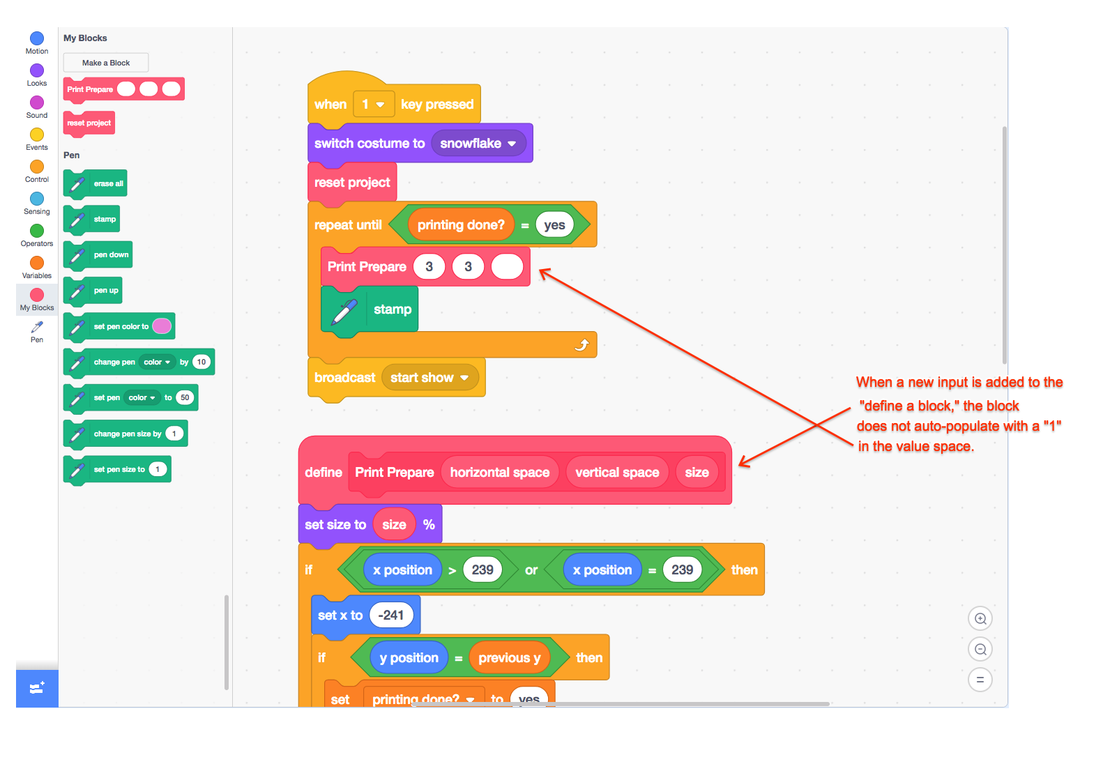 Define block does not autopopulate values for 3.0 projects · Issue #2877 · scratchfoundation ...