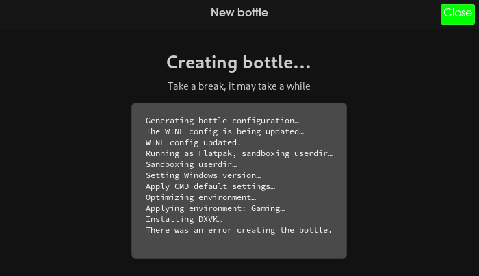 [Bug]: Can't use System Wine / Vaniglia always broken · Issue #1254 · bottlesdevs/Bottles · GitHub