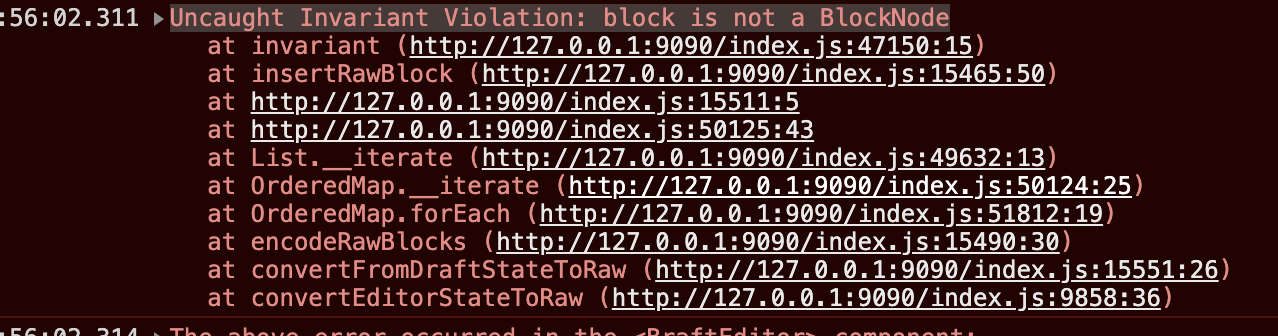 When I clone and run this project: Uncaught Invariant Violation: block is not a BlockNode ...