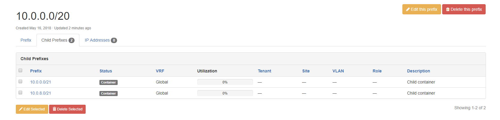Child prefix as container - utilization statistics incorrect · Issue #2095 · netbox-community ...
