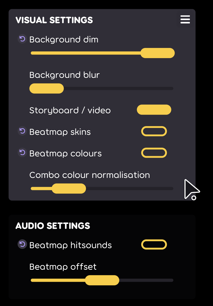 Beatmap Visual And Audio Settings Are Not Editable During Play · Issue 25018 · Ppyosu · Github 