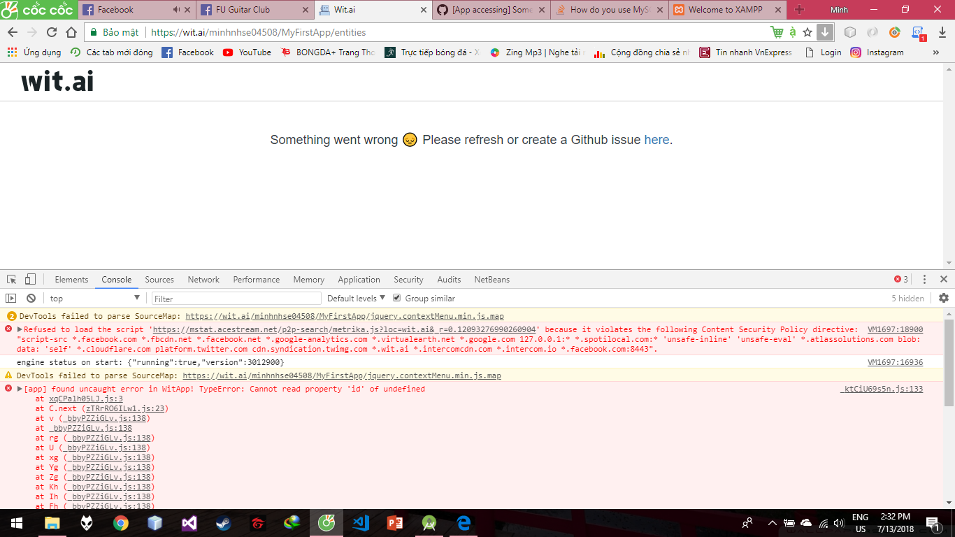 [app Accessing] Some Thing Went Wrongs · Issue 1137 · Wit Ai Wit · Github