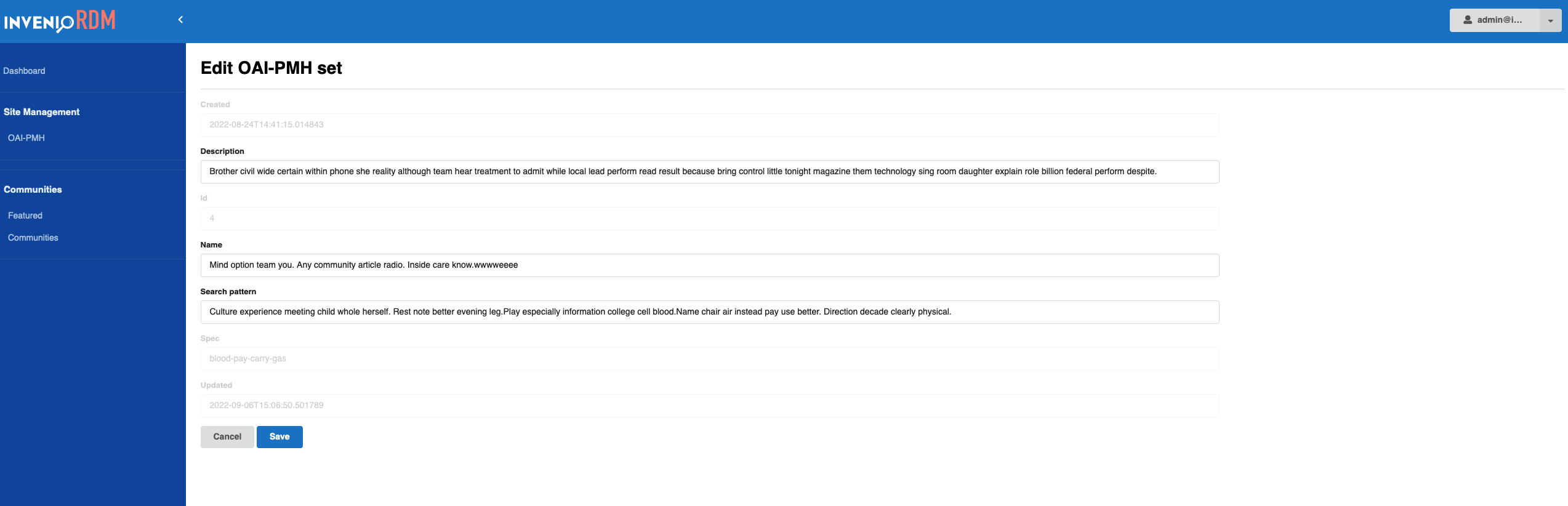 UX friendly OAI-PMH form · Issue #1035 · inveniosoftware/invenio-rdm-records · GitHub