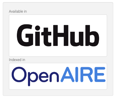 Record landing page: Logos (Dryad, GitHub, OpenAIRE, INSPIRE, F1000, ...) + REANA Badge#99 ...