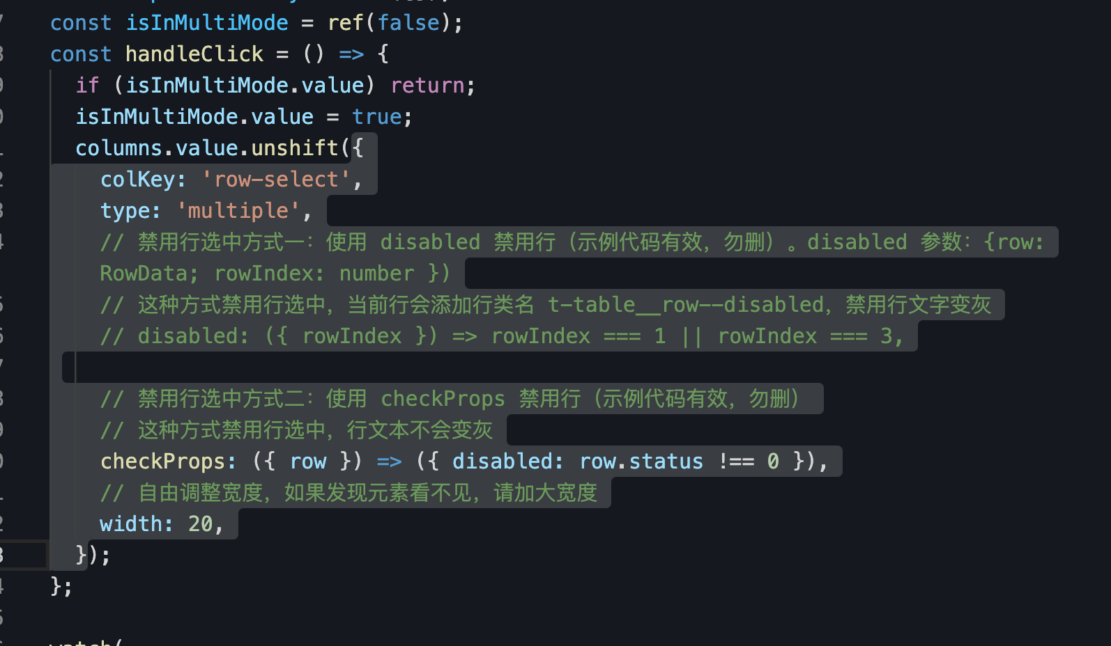 Enhancedtable 可选中表格禁用行勾选问题：动态设置选中列时，禁用失效 · Issue 822 · Tencenttdesign Vue Next · Github