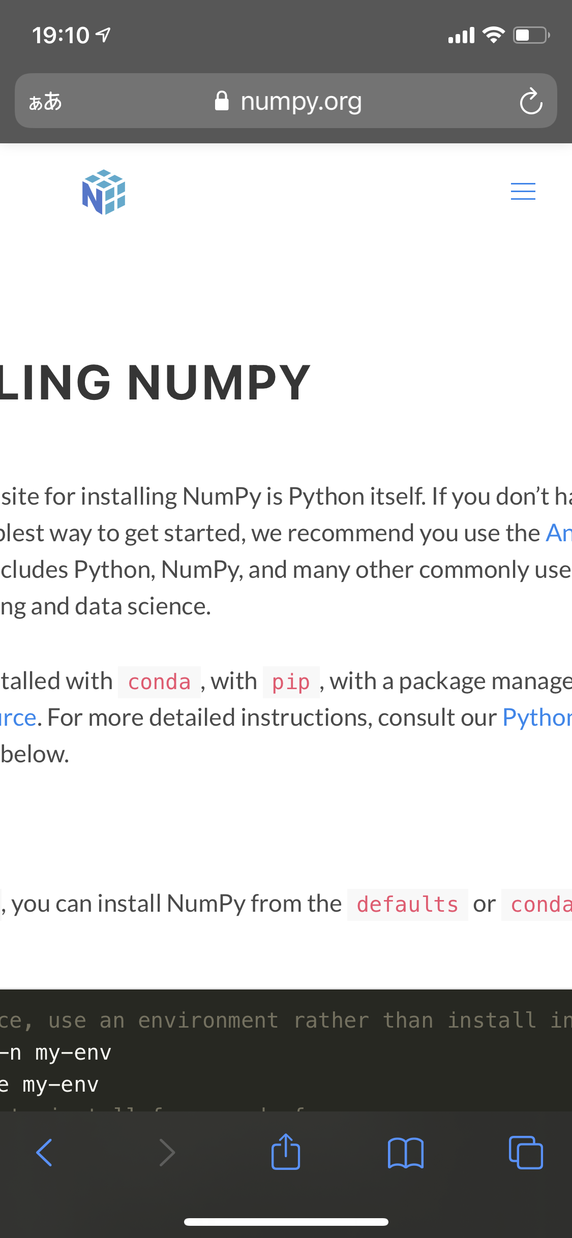 The "Install" page is not responsive? · Issue #375 · numpy/numpy.org · GitHub