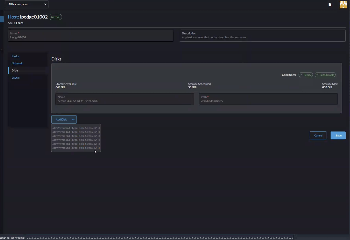 Bug No Disk Shows Up When Plugging A New Disk To Add To Host · Issue 1208 · Harvester