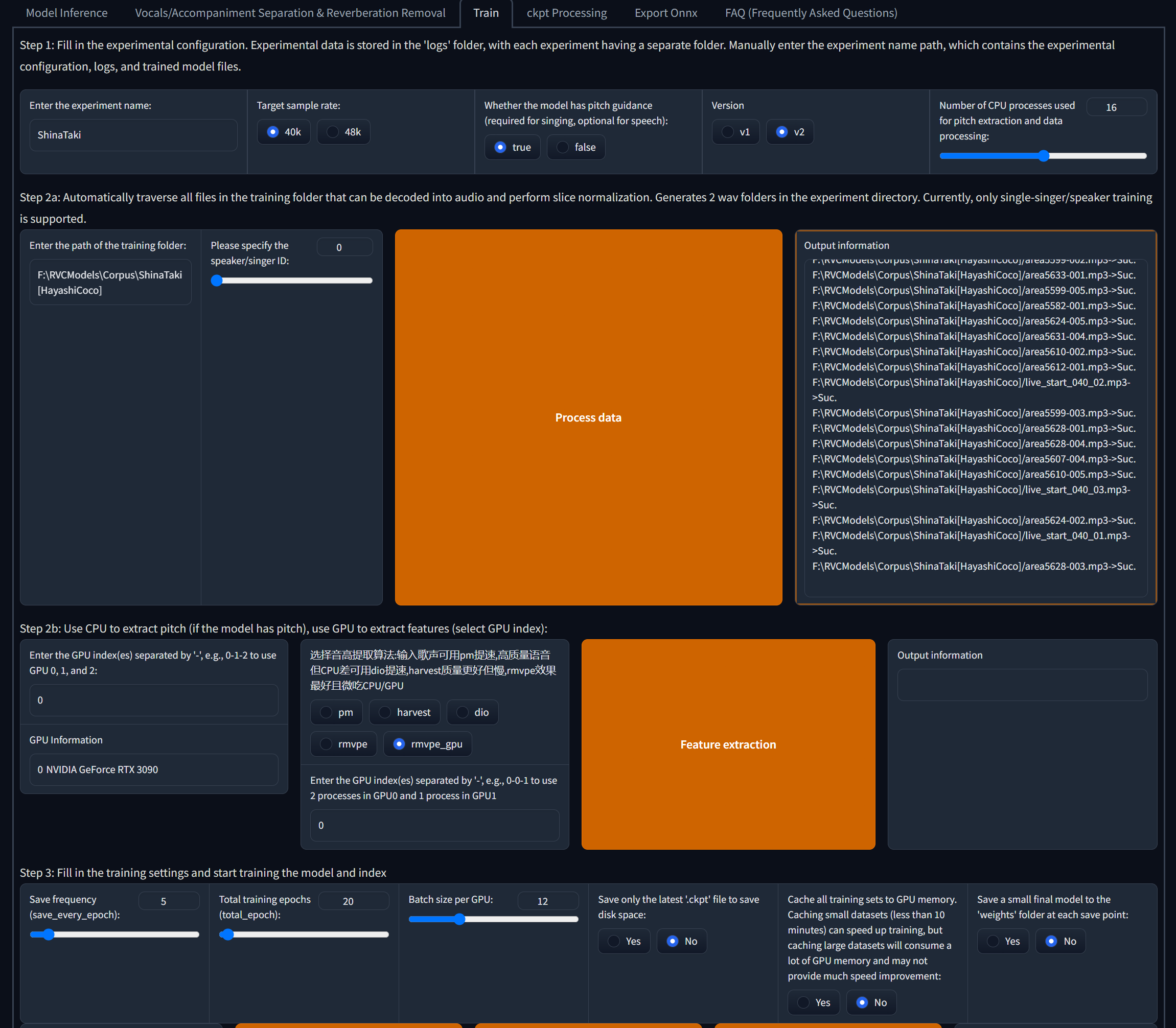 训练时Step 2a无法完成 · Issue #1470 · RVC-Project/Retrieval-based-Voice ...