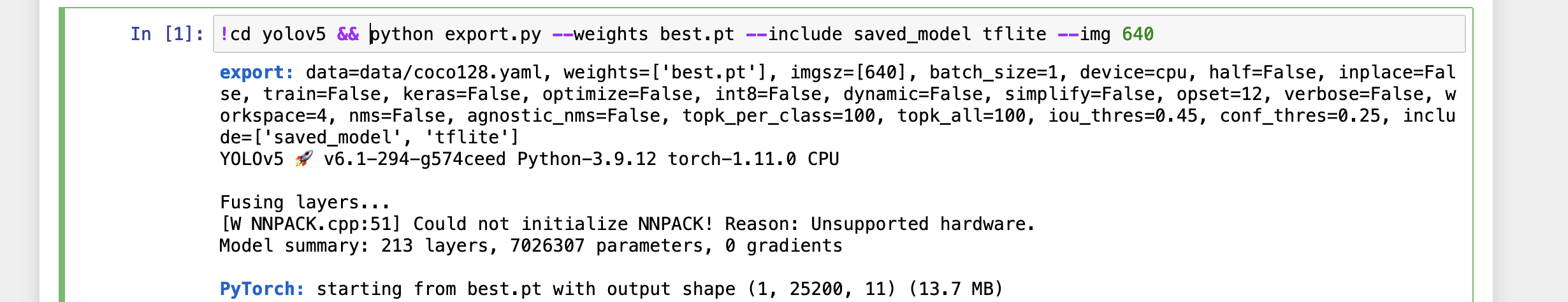 TFLite, ONNX, CoreML, TensorRT Export · Issue #251 · ultralytics/yolov5 · GitHub