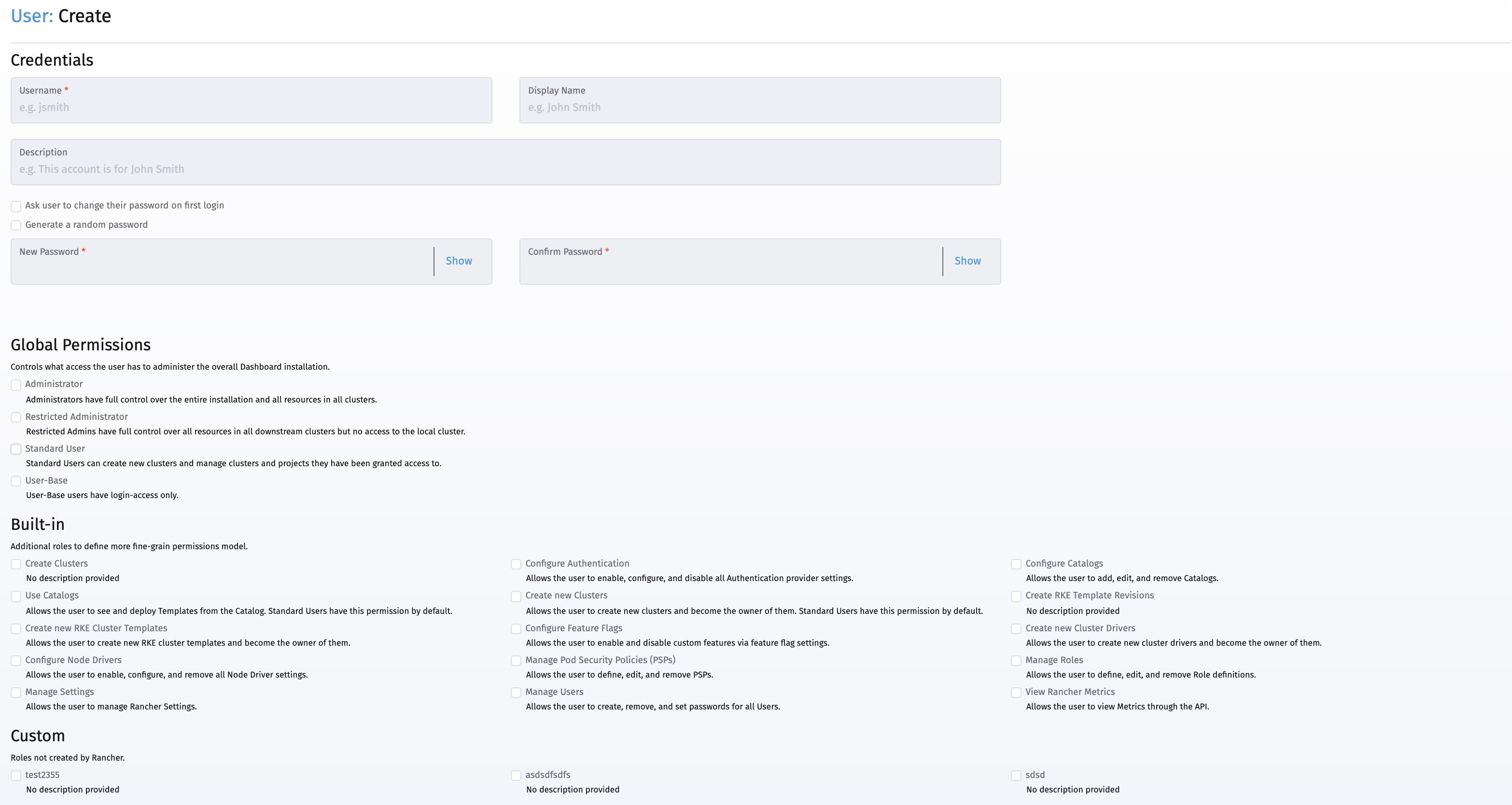 Dashboard users create/edit/list issues · Issue #2525 · rancher/dashboard · GitHub