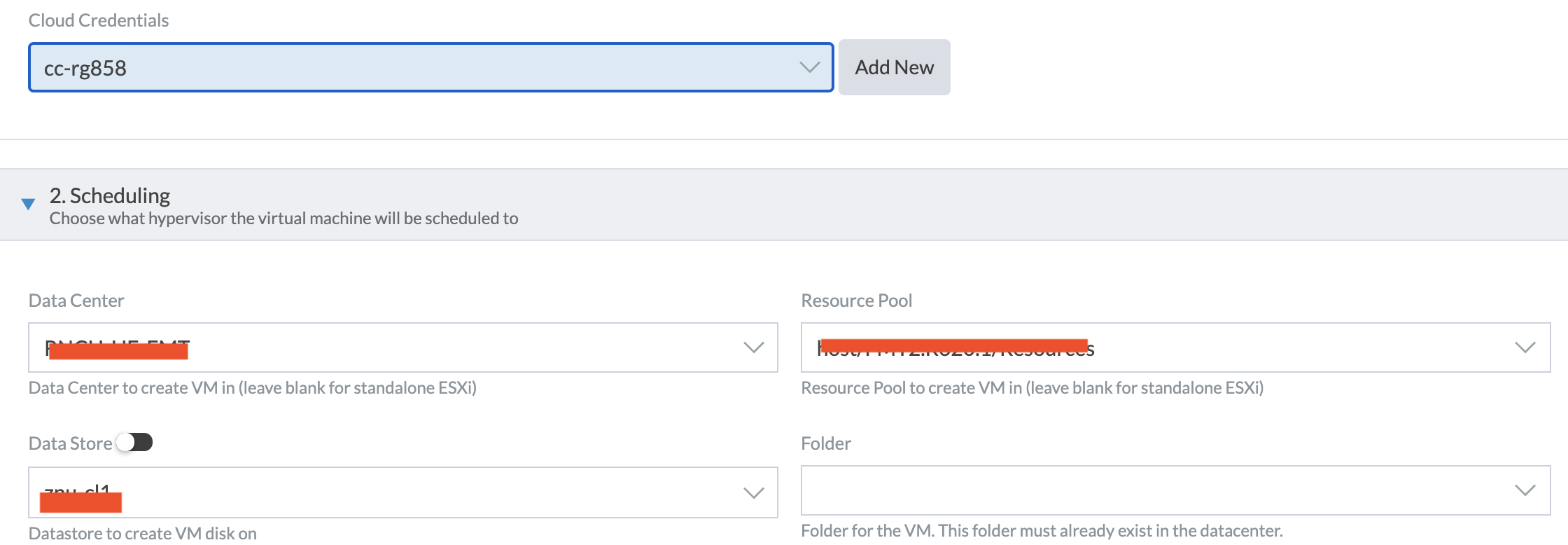 rke2 vsphere cluster creation is stuck in loading details for Dataceneter, resource pool etc for ...