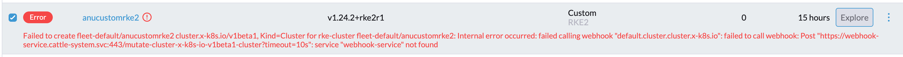 [BUG] Creating rke2 airgapped custom clusters fail immediately with failed calling webhook in an ...