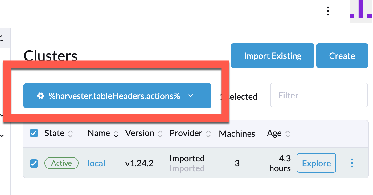 Bulk actions button is displayed as %harvester.tableHeaders.actions% · Issue #6847 · rancher ...
