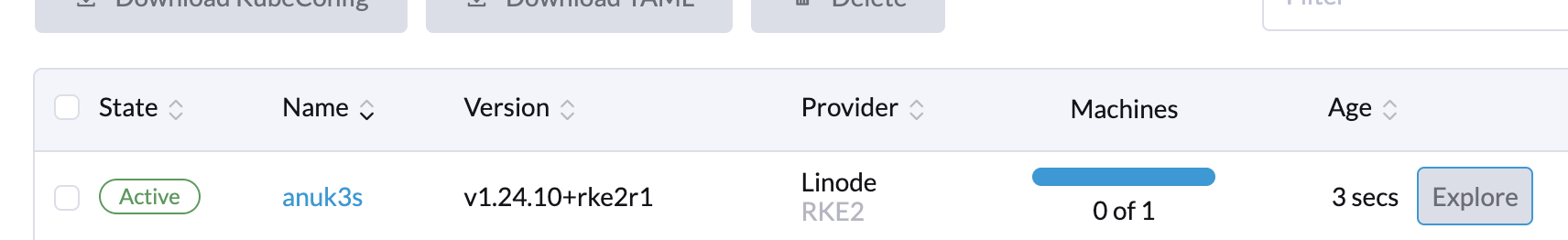 State of rke2/k3s clusters goes to active state immediately after provisioning and then goes ...