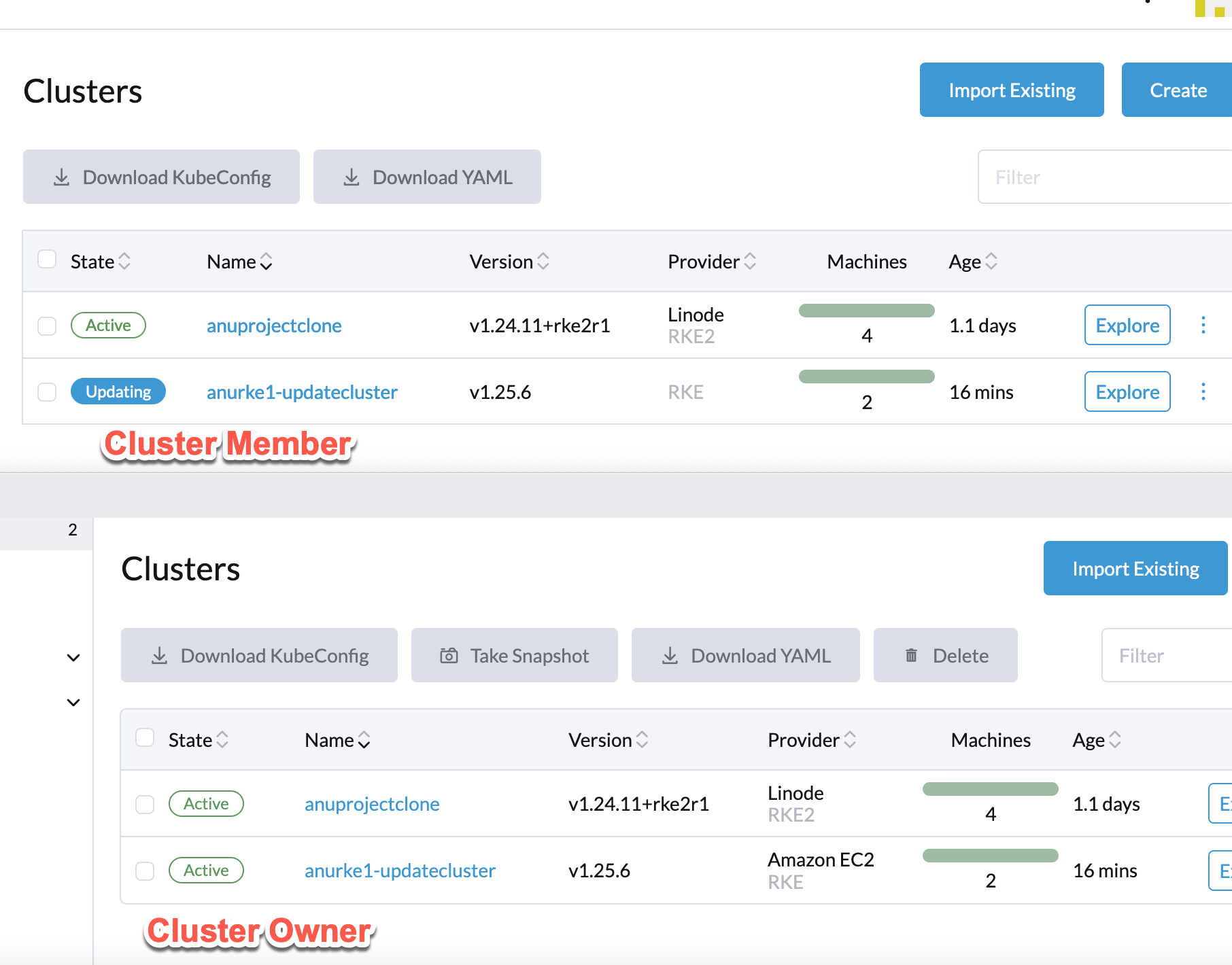 [Foward Port] UI doesn't update RKE1 provisioned cluster status after making changes to it ...
