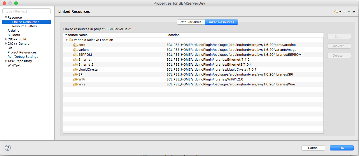 Sloeber Adding Extra To Project Linked Resources · Issue 954